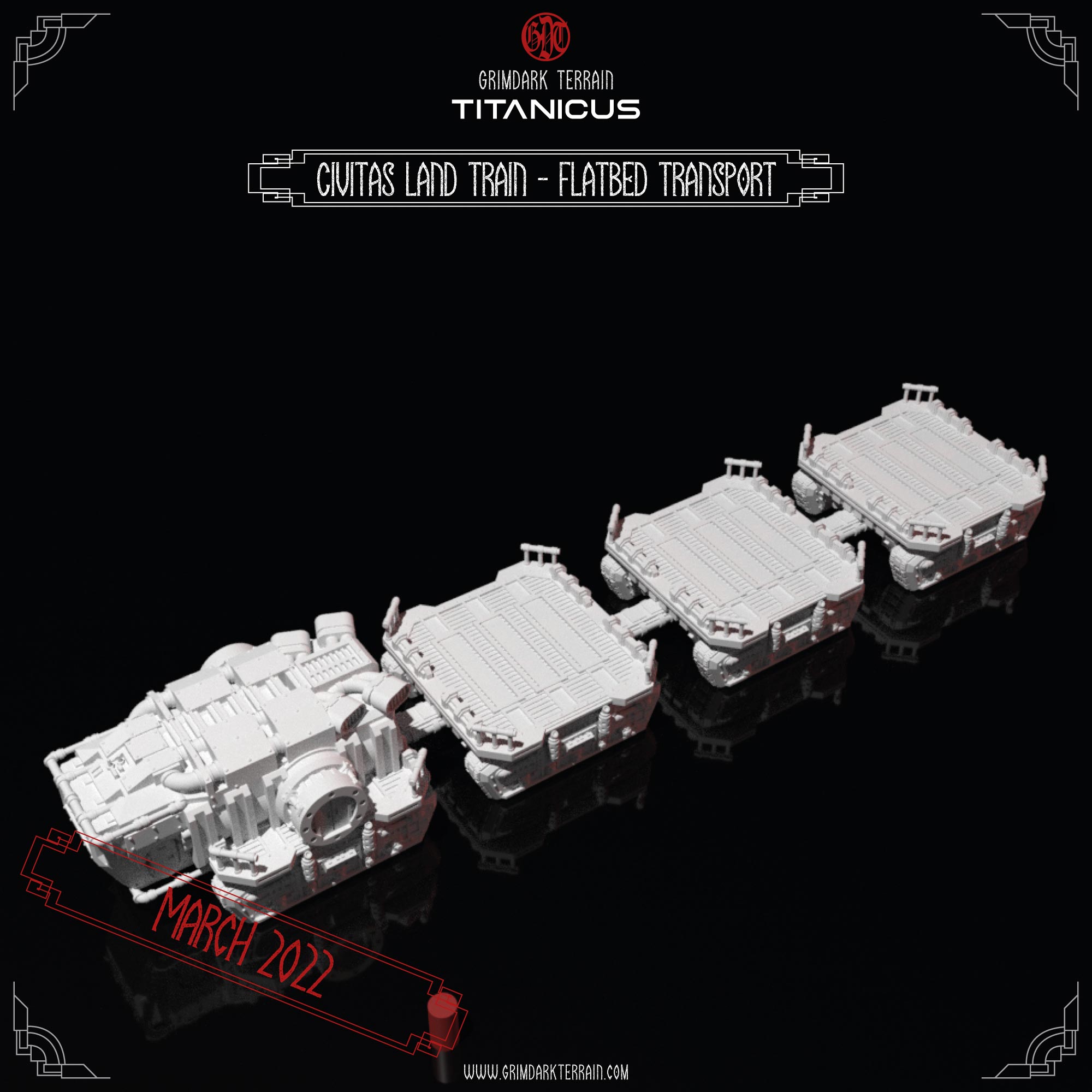 STC-022: Civitas Land Train (Flatbed) • GrimDark Terrain