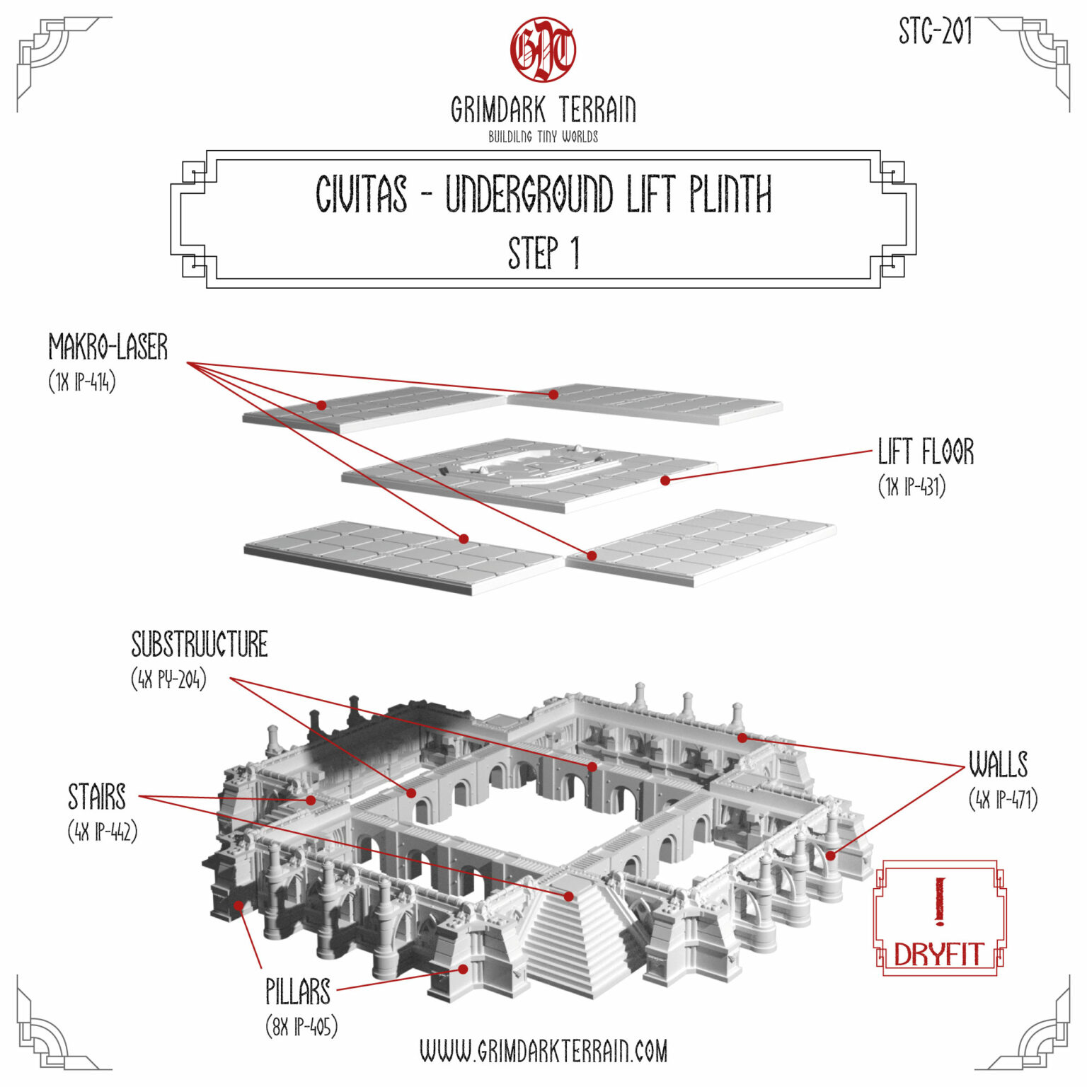 STC-201: Civitas Underground Lift Plinth • GrimDark Terrain